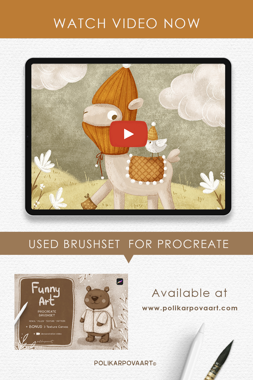 The process of drawing a children's illustration in Procreate - polikarpovaart